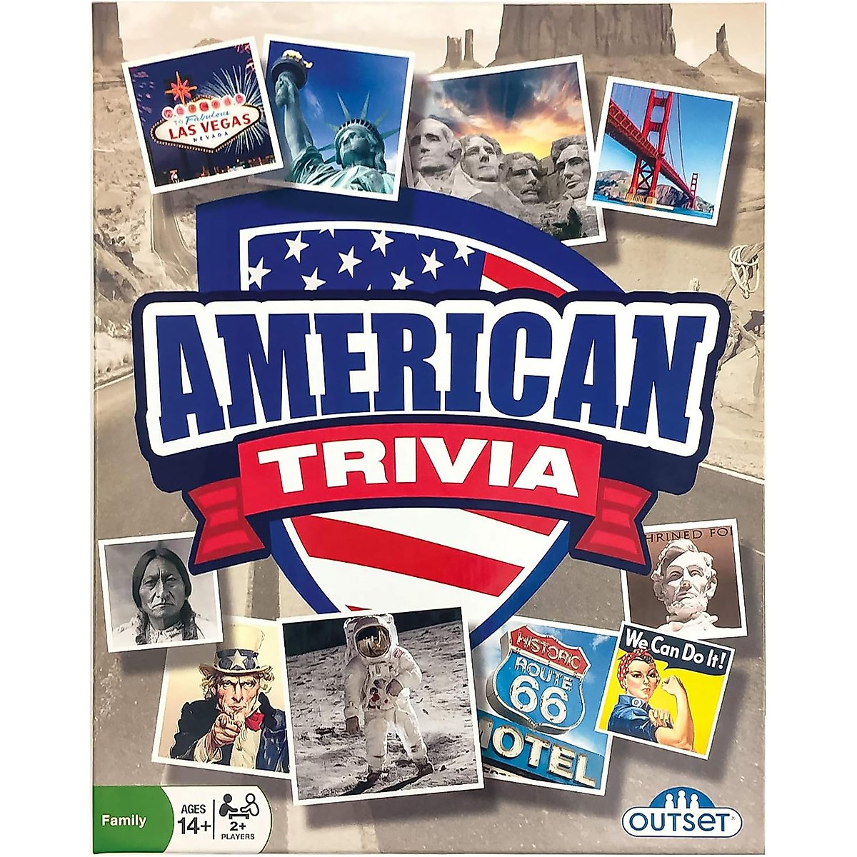 Outset Media American Trivia Game (Amazon Exclusive) – 5 Categories to Choose from and 1,000 Questions – for Ages 14 and up