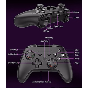 DOBE 𝙎𝙩𝙚𝙖𝙢 𝘾𝙤𝙣𝙩𝙧𝙤𝙡𝙡𝙚𝙧, Wireless Gaming Controller for Steam/Steam Deck/PC Windows/PS3, PC Gamepad with Adjustable Dual Vibration & Headphone Jack (Battery Required)