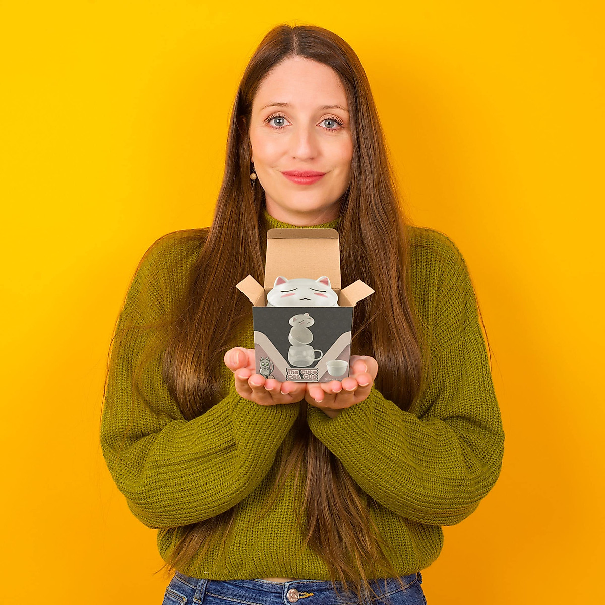 Cute Cat Creations, Crazy Cat LadyLovers Glass 300ml10oz Tea Cup with Tail Handle & Kitty Kat Ears Ceramic Lid, Kawaii Teacup with Ceramic Tea Leaf InfuserSteeperStrainer