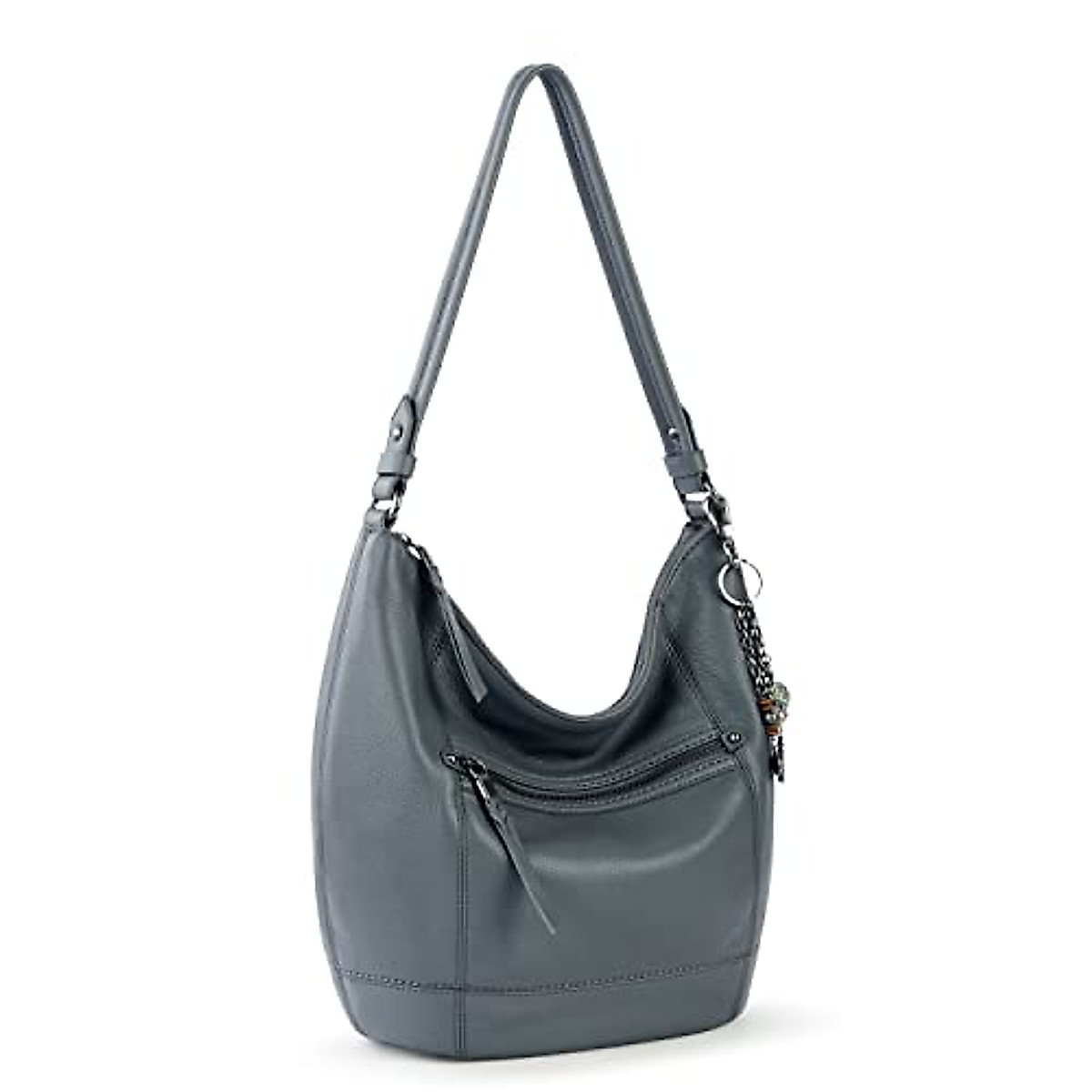 The Sak Womens Leather, & Silhouette, Sequoia Hobo Bag in Leather Soft Slouchy Silhouette Timeless Elevated Design, Dusty Blue, One Size US