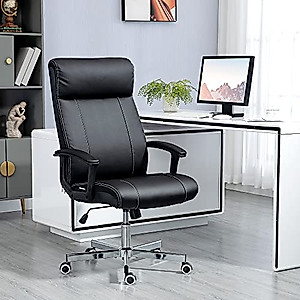 Vinsetto Executive Office Chair, PU Leather Computer Chair with 360 Degree Swivel Wheels, Adjustable Height, Tilt Function, Black