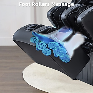 MassaMAX Full Body Massage Chair, Zero Gravity Recliner with Yoga Stretch, SL Track, Airbags, Heating, Touch Screen, and Foot Massage (MD906-Black)