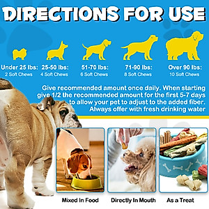 Anal Gland Support Soft Chews for Dog, Dog Anal Gland Treats w/Pumpkin, Dog Anal Gland Digestive Support Supplement Treatment Chews with Digestive Enzymes & Probiotics