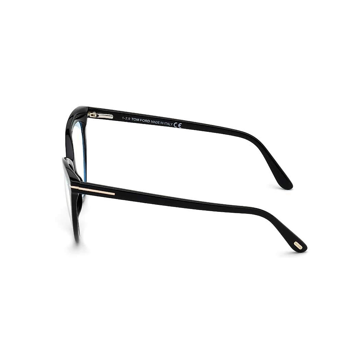 Eyeglasses Tom Ford FT 5674 -B 001 Shiny Black/Blue Block Lenses