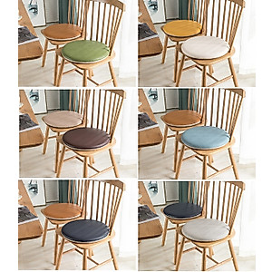 Round Upgrade Memory Foam Seat Cushion,1/2 Packs Round Chair Cushions Leather Waterproof Stool Cushion Detachable Chair Pads Non Slip Home Seat Cushion ( Color : Ivory white , Size : 33cm(Set Of 2) )