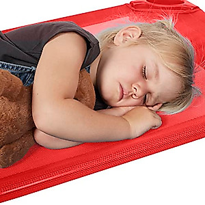ECR4Kids Stackable Kiddie Cot, Ready-to-Assemble, Standard Size, Classroom Furniture, Red, 6-Pack
