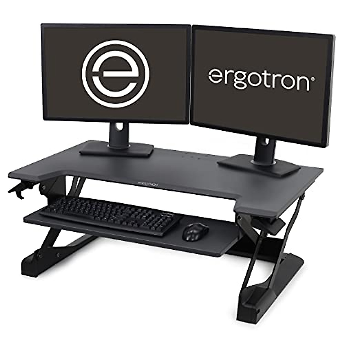 Ergotron – WorkFit-TL Standing Desk Converter, Dual Monitor Sit Stand Desk Riser for Tabletops – 37.5 Inch Width, Black