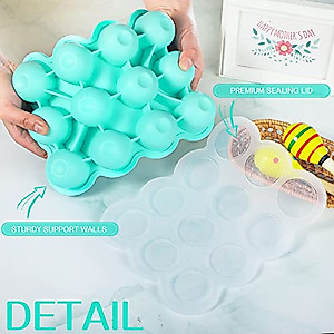 Potchen 3 Pack Baby Food Storage Container 12 Cup Silicone Baby Food Freezer Tray with Lid Stackable Reusable Silicone Baby Food Freezer Storage Tray for Food Vegetable Fruit Puree and Breast Milk