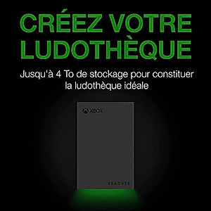 Seagate Game Drive for Xbox 4TB External Hard Drive Portable HDD - USB 3.2 Gen 1, Black with built-in green LED bar , Xbox Certified, 3 year Rescue Services (STKX4000402)