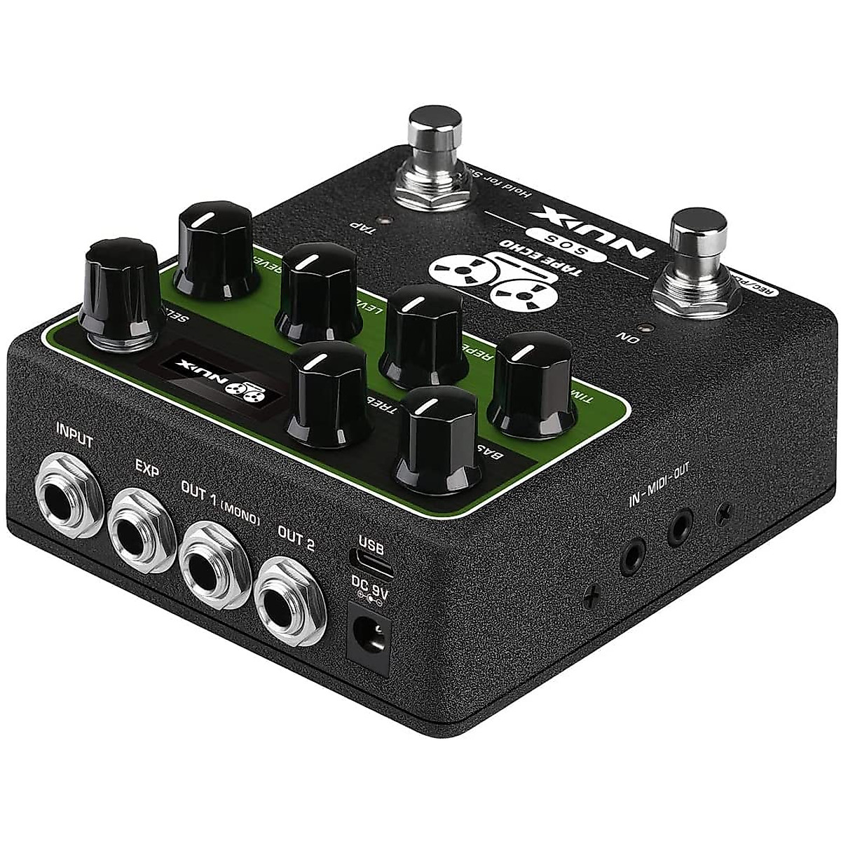 Briskdrop NUX NDD-7 Tape Echo Delay Effects Pedal - Bundle with 2 Instrument Cables, 2 Patch Cables, and Snark Tuner