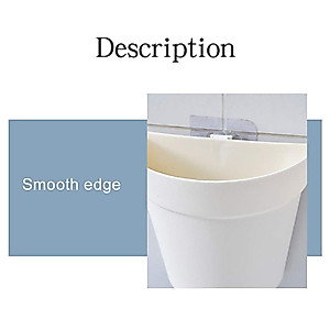 Difcuy Flower Pot，Semicircle Plant Bonsai Flower Pot Planter Bucket Wall Mount Office Home Decor Garden Tools Blue