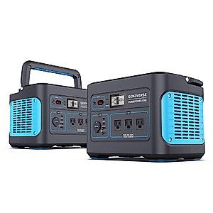 (Set of 2) Geneverse 1002Wh Portable Power Stations: 2X HomePower ONEs, Each With 8 Outlets (3X 1000W AC Outlets). Quiet, Indoor-Safe Backup Battery Power Generators For Home Devices WAREHOUSE DIRECT