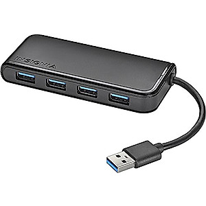 Insignia - 4-Port USB 3.0 Hub - Black
