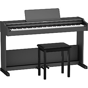 Roland RP107 Digital Compact and Affordable Home Piano with Traditional Upright Styling | Perfect for Beginners |Onboard Bluetooth & More,Black