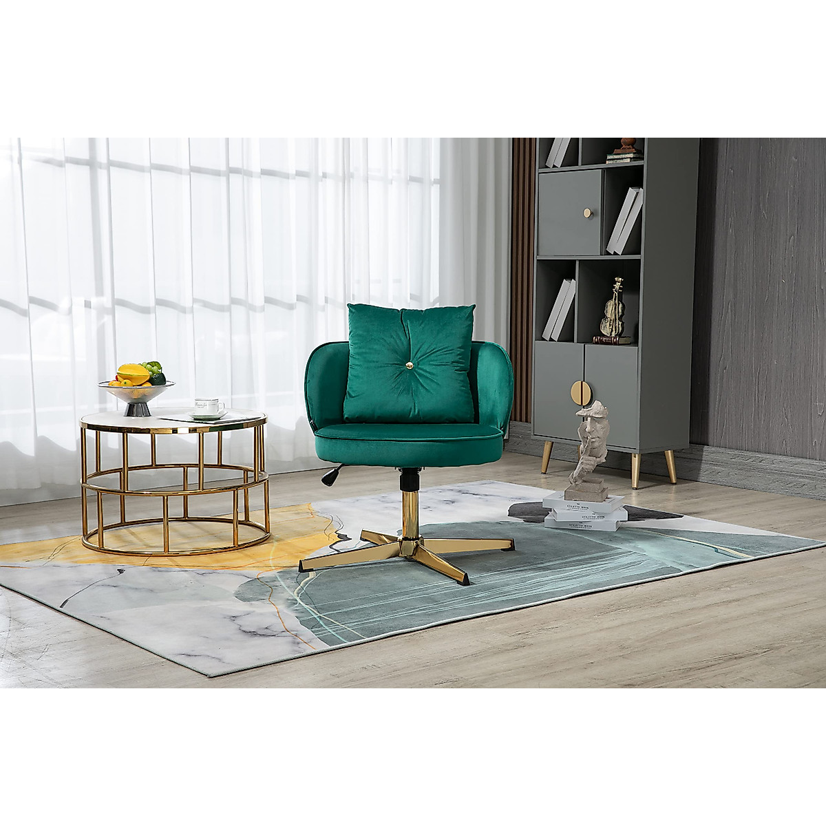 COOLMORE Home Office Desk Chair, Vanity Chair, Modern Adjustable Home Computer Executive Chair Swivel Task Chair for Small Space, Living Room, Make-up, Studying