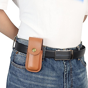 Kosibate Pocket Knife Sheath, Leaher Folding Knife Sheaths for Belt, Multitools Pocket Case Pouch(Brown)