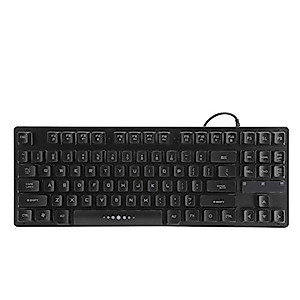 Gaming Keyboard, 87?Key USB Wired RGB Backlight Mechanical Gaming Keyboard for Desktop and Laptop Computers, with Ergonomic Floating Low-Key Cap