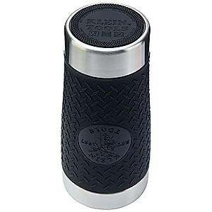 Klein Tools 55580 Stainless Steel Tumbler with Flip-top Lid, Insulated 20 oz. Tradesman's Double Wall Vacuum Mug, Slip-resistant Sleeve