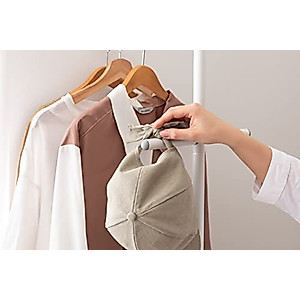 YUZU LEAF Hanger Rack, Slim, Compact, Simple, Black, White, Storage, Clothes, Stylish, Interior, Display, Stylish, Anti-Slip, Stopper, Living Alone, Stand (White)