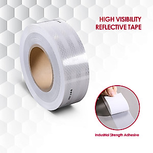 LEORAY Reflective Tapes 2" X 200 FT DOT-C2 Waterproof Silver Adhesive Reflector Tape for Trailer Cars Trucks Outdoor