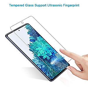 TOCOL 4 Pack Compatible for Samsung Galaxy S20 FE 5G - 2 Pack Screen Protector Tempered Glass and 2 Pack Tempered Glass Camera Lens Protector Bubble Free, Support Ultrasonic Fingerprint Unlock