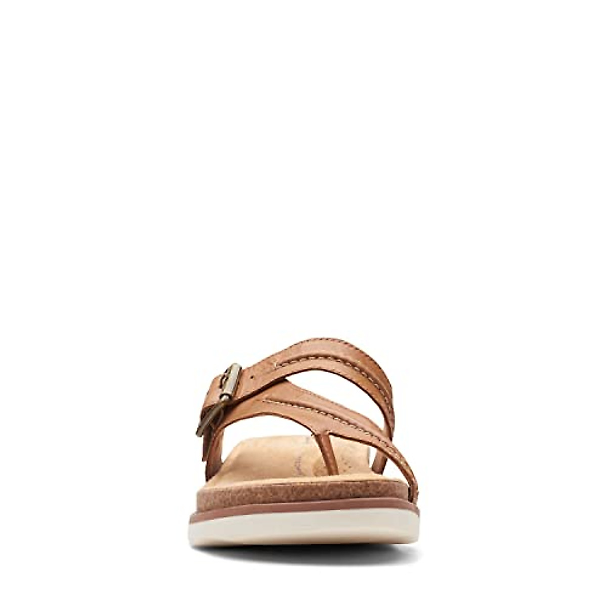 Clarks Brynn Madi Flat Sandal, Light Tan Leather, 9 Medium