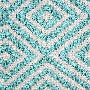 DII Woven Cotton Throw Rug, Area Rugs for Kitchen, Bedroom, Bathroom or Entry Way, Small Rug, 2x3, Diamond Aqua