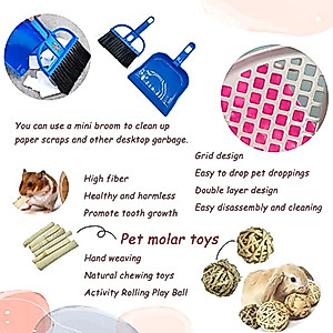 Rabbit Triangle Potty Trainer Corner Small Animal Toilet Litter Box Pet Bedding Pee Pan Tray Toilet for Hamster Chinchilla Guinea Pig Bunny Ferret(Pink)