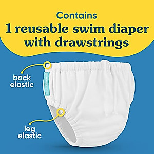 Charlie Banana Baby Reusable and Washable Swim Diaper for Boys or Girls, White, Small (Pack of 1)