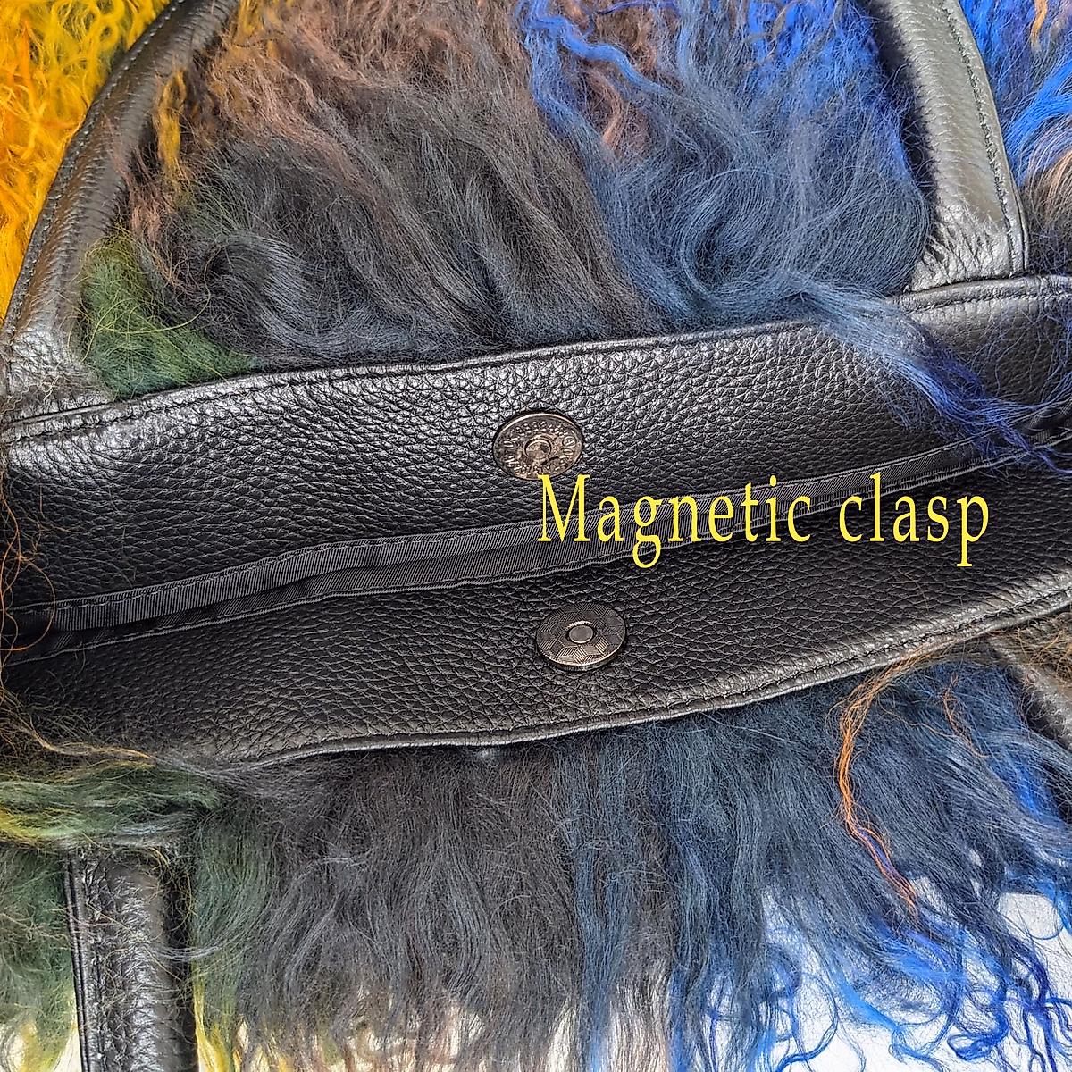 LVCOMEFF Women Genuine Mongolia Sheep Fur Handbag Bag Multicolor 2021 Furry Luxurious