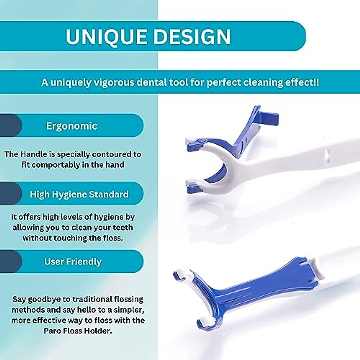 Paro Dental Floss Holder!! The Perfect Grip!! Easy Clean and Comfortable Way to Floss, Works Best with Paro Riser Floss.