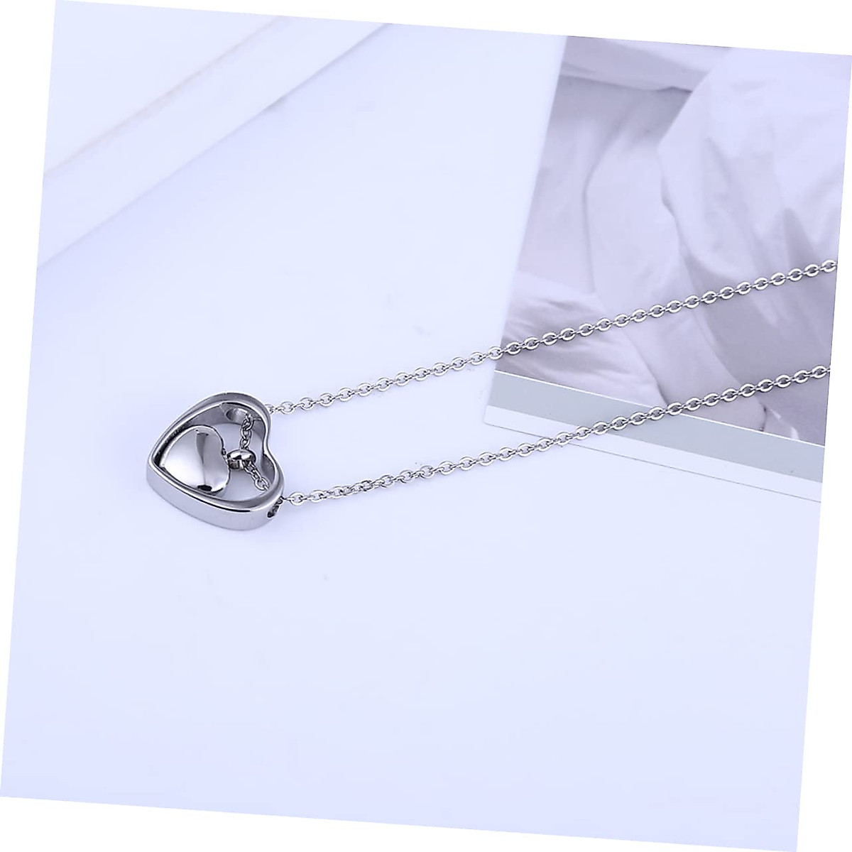 USHOBE 2pcs Stainless Steel Jewelry for Women Friends Necklaces Pet Cremation Jewelry Memorial Cremation Love Pendant Neckalce Pet Memorial Ornament Urn Ashes Pendant Miss Simple