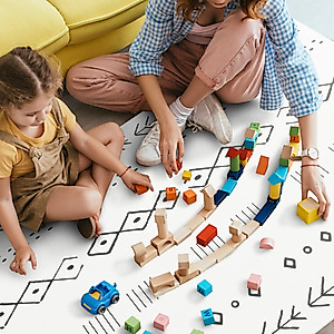 Stylish Baby Play Mat - Soft, Easy to Clean 5.6 x 4 ft. Floor Mat Creates A Safe Play Area for Your Baby Boy or Girl - The Perfect Modern Foam Playmat Fits Nicely with Your Kids Playroom Or Home Decor