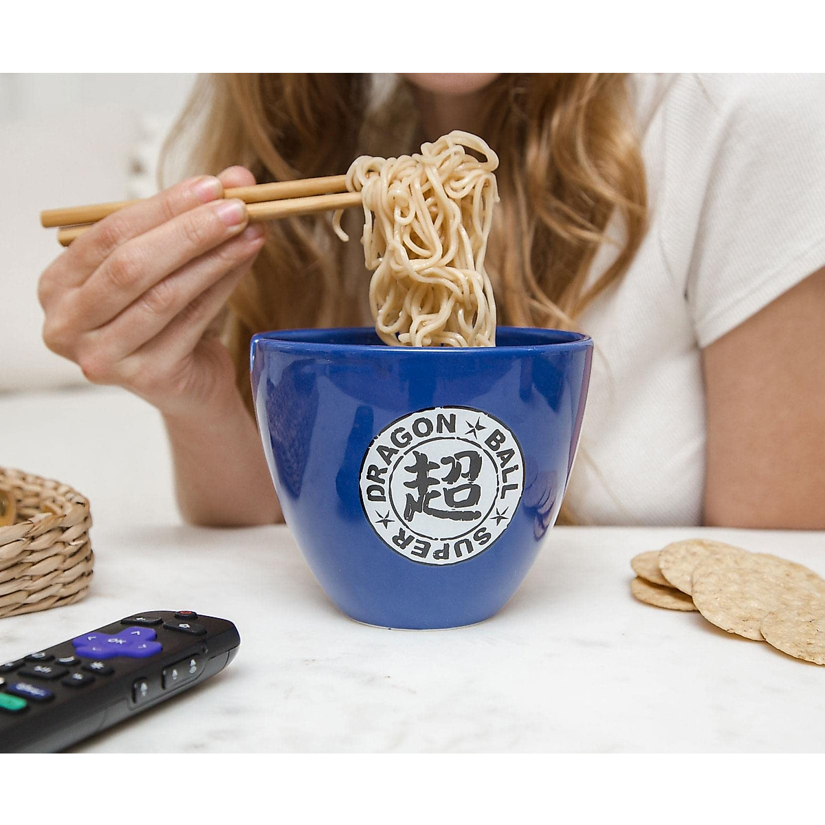 Just Funky Dragon Ball Super Japanese Dinnerware Set | 16-Ounce Ramen Bowl with Chopsticks