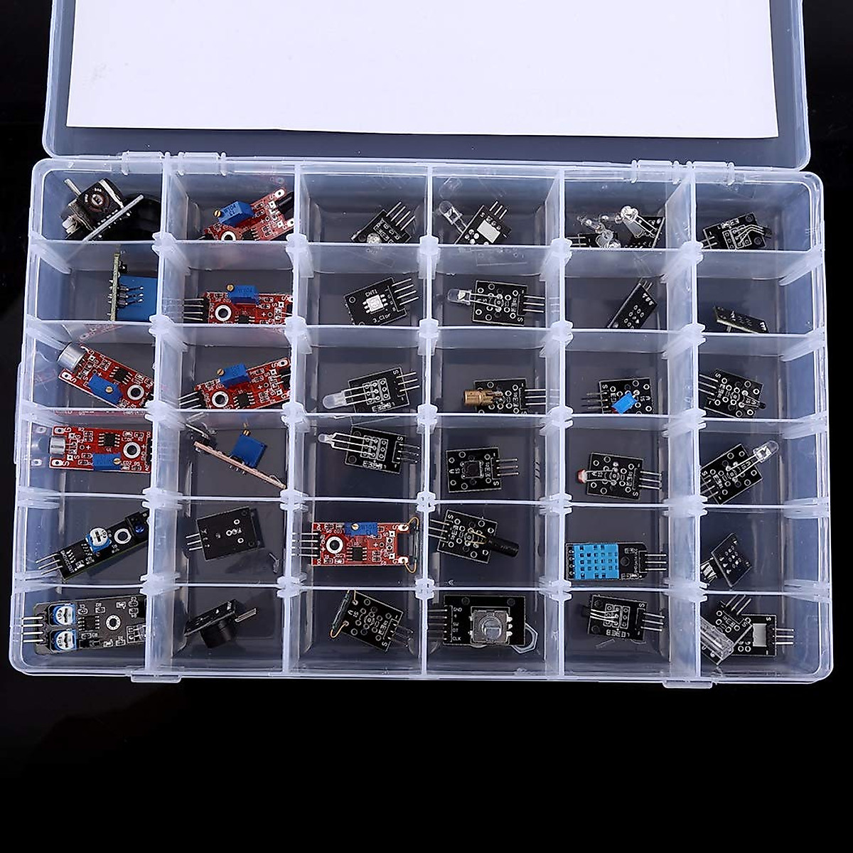 37 in 1 Sensor Modules Kit,Electronic Components kit,detect Temperature, Humidity, Sound, Light, Infrared, Motion,for MCU Education User with Box