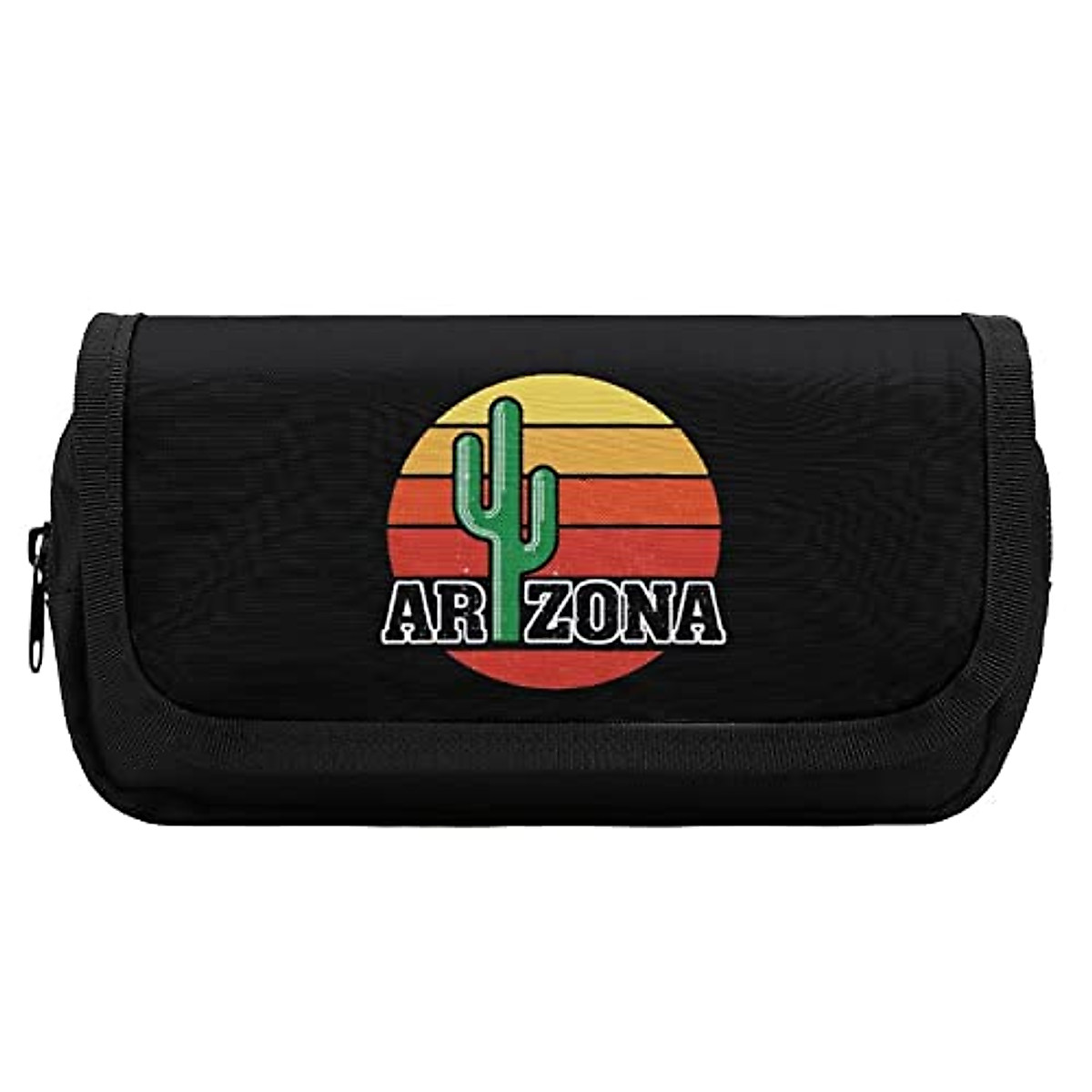 Arizona Cactus Sunset Pencil Case with Two Large Compartments Pocket Big Capacity Storage Pouch Pencil Bag for School Teen Adult