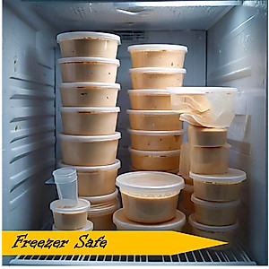 Mr Miracle Deli Containers with Lids - 12 Pack of 32 oz Clear Airtight Reusable Plastic Food and Multi-Purpose Containers - Microwave, Freezer, and Dishwasher Safe