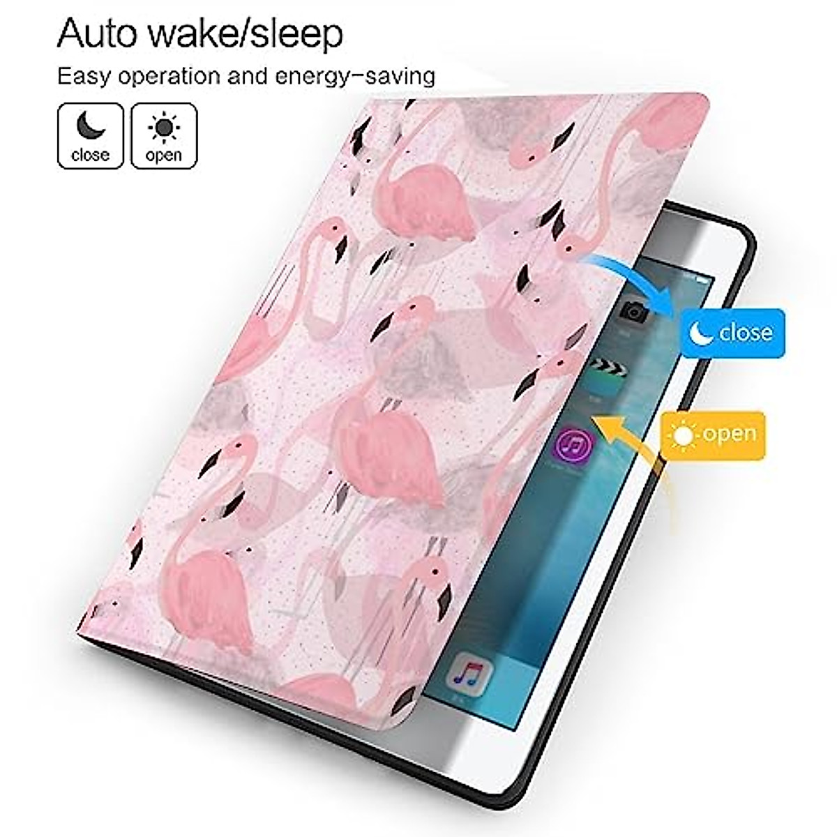 Flamingo Background Case Fit for IPad Air 3 Pro 10.5 Inch Case with Auto Sleep/Wake Ultra Slim Lightweight Stand Leather Cases