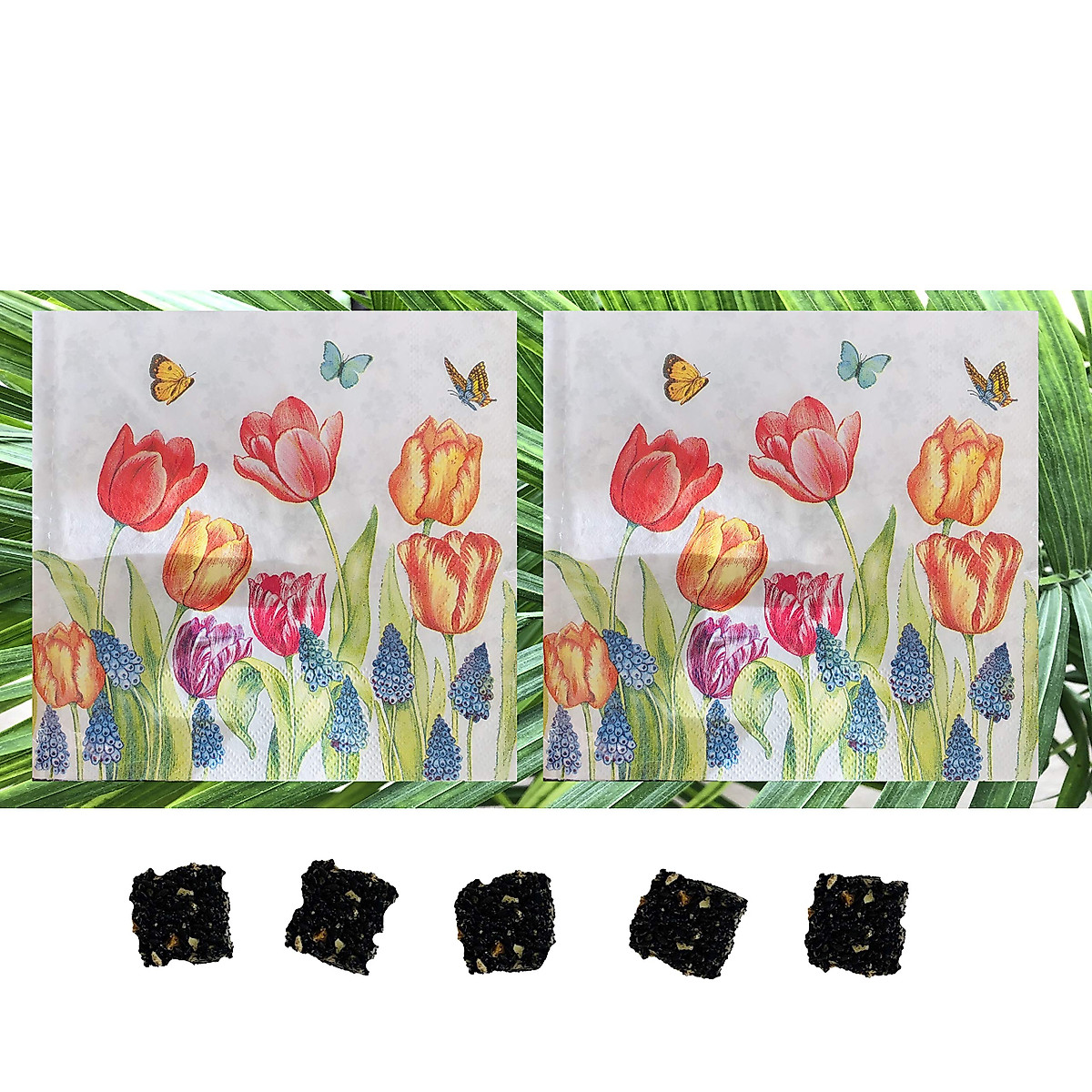 20-ct 6.5 Tulip Mother's Day Decorative Napkins for Decoupage Butterfly Napkins Floral Napkins Paper Floral Paper Napkins Lunch Dinner Pretty Flower Napkins Wedding Birthday Tea Valentine Napkins