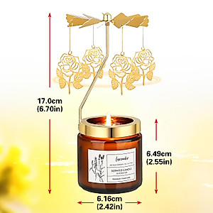 Rose Gifts for Women, Rotatable Lavender Scented Candle Gifts for Mom Wife Anniversary Valentine's Day Christmas, Unique Birthday Gift for Sister Girlfriend with Gift Box