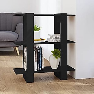 DYRJDJWIDHW Book Cabinet/Room Divider Bookshelf for Bedroom,Shelves,Wood Bookcase,Suitable for Bedroom, Office, Living Room, Study,Black 31.5"x11.8"x34.3"