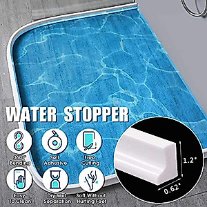 Collapsible Shower Threshold Water Dam Buthtub Water Stopper Shower Barrier Rubber Dam Silicon Water Blocker Dry and Wet Separation for Bathroom (66Inch)