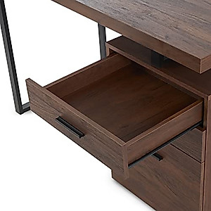 Monarch Specialties Home Office 47 Inch Long Versatile Right/Left Facing Compact Computer Desk, Dark Cherry Wood Look Finish