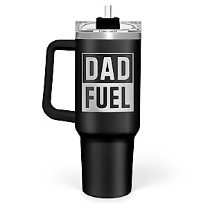 SANDJEST Dad Gifts from Daughter Son, Dad Fuel Tumbler with Handle 40oz, Stainless Steel Insulated Cup Gift Set with Lid & Straw, Coffee Tumblers for Dads Father's Day Birthday Christmas