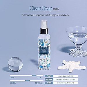 Bouquet Garni Hair & Body Mist Clean Soap Fragrance - Long-lasting Moisture & Fragrance, Mist for Women, Low Irritation (Containing Vitamin E, Citrus Acid) - 4.9 oz