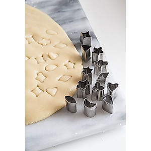 Fox Run Mini Shapes Fondant Cutter Set, Small Star, Diamond, Heart, Clover, Spade, Moon, Oval, 12-Piece, Stainless Steel