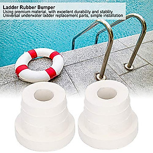 2Pcs Ladder Rubber Stopper Bumper,Replacement Safety Guard Swimming Pool Supplies,for Swimming Pool Ladders (White)