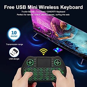 Android TV Box 2023 Android 11.0 TV Box 4GB RAM 64GB ROM 4K RK3318 with 2.4G 5G WiFi Bluetooth 4.0 with Mini Wireless Keyboard Android Box Ethernet LAN USB 3.0 Smart TV Box Android