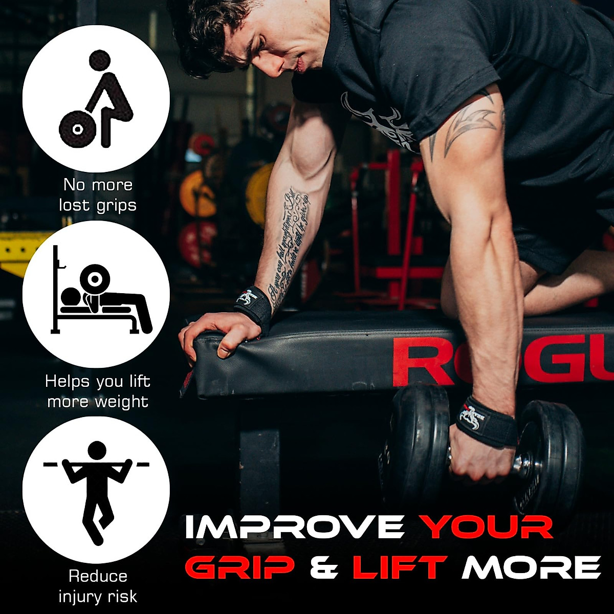 BEAST RAGE Lifting Wrist Straps for Weightlifting, Weight Lifting Straps Gym Power Workouts Lifting Straps Padded Cotton Men Women Supportive Lift Deadlift Straps Hard Pull Exercise Straps (White silicone)