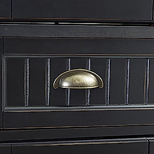 Crosley Furniture Seaside Kitchen Pantry Cabinet - Distressed Black